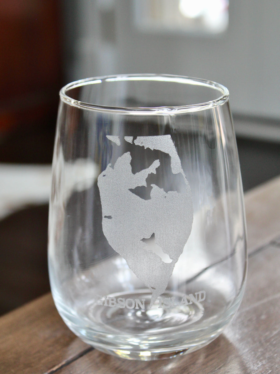 Gibson Island Map Engraved Glasses – HullSpeed Designs
