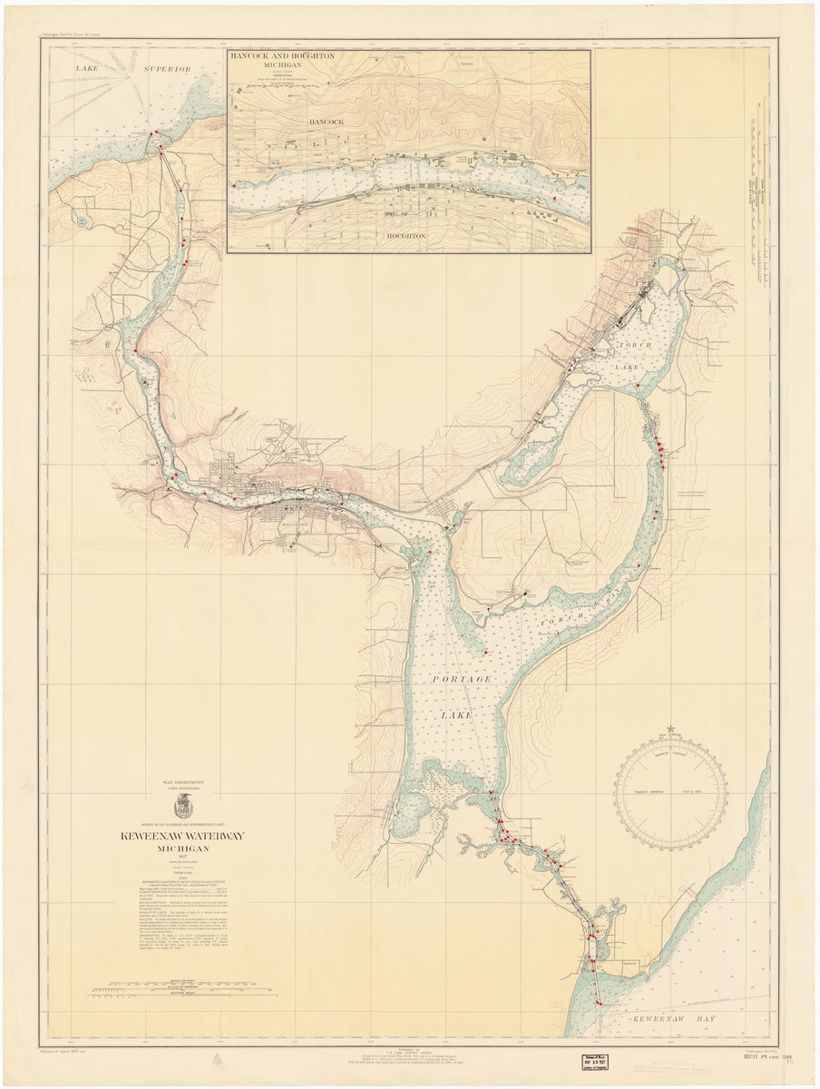 Keweenaw Waterway Map - 1937 – HullSpeed Designs