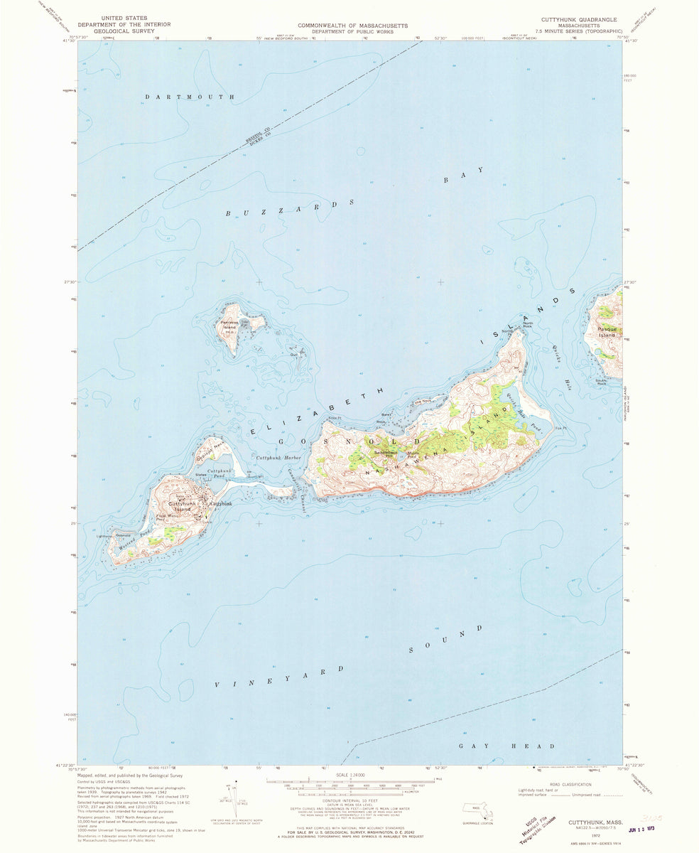Cuttyhunk Island Map - 1972 – HullSpeed Designs