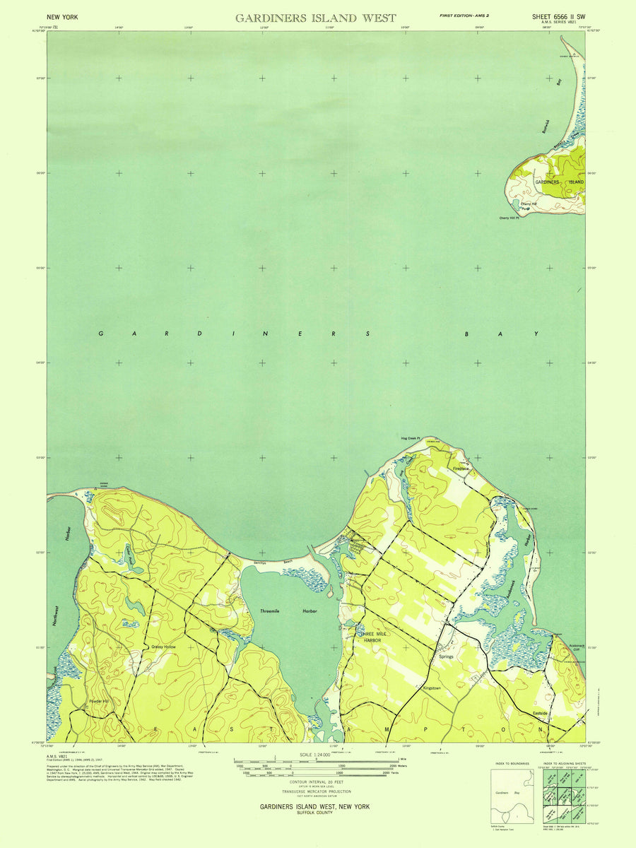 Gardiners Island Map - West - 1944 – HullSpeed Designs