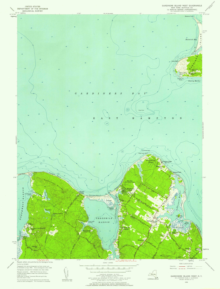 Gardiners Island Map - West - 1956 – HullSpeed Designs
