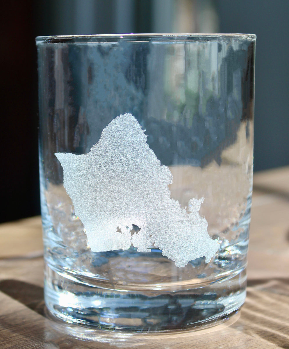 Oahu Map Engraved Glasses – HullSpeed Designs