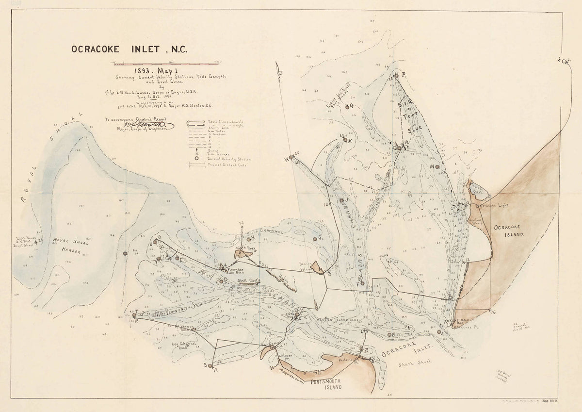 Ocracoke Inlet Map - 1893 – HullSpeed Designs