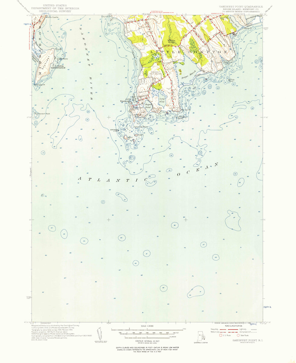 Sakonnet (RI) Map - 1965 – HullSpeed Designs