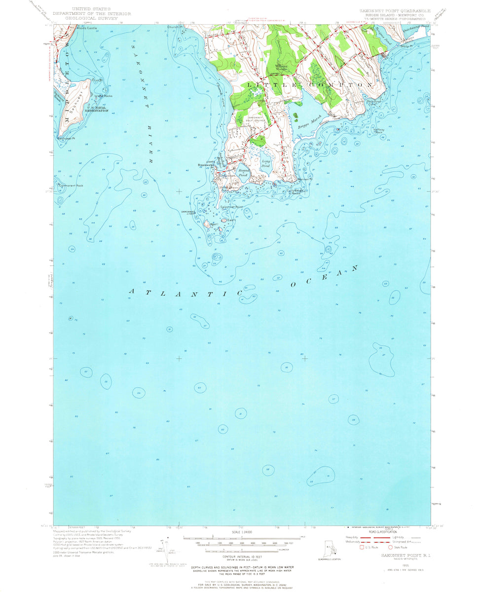 Sakonnet (RI) Map - 1955 – HullSpeed Designs