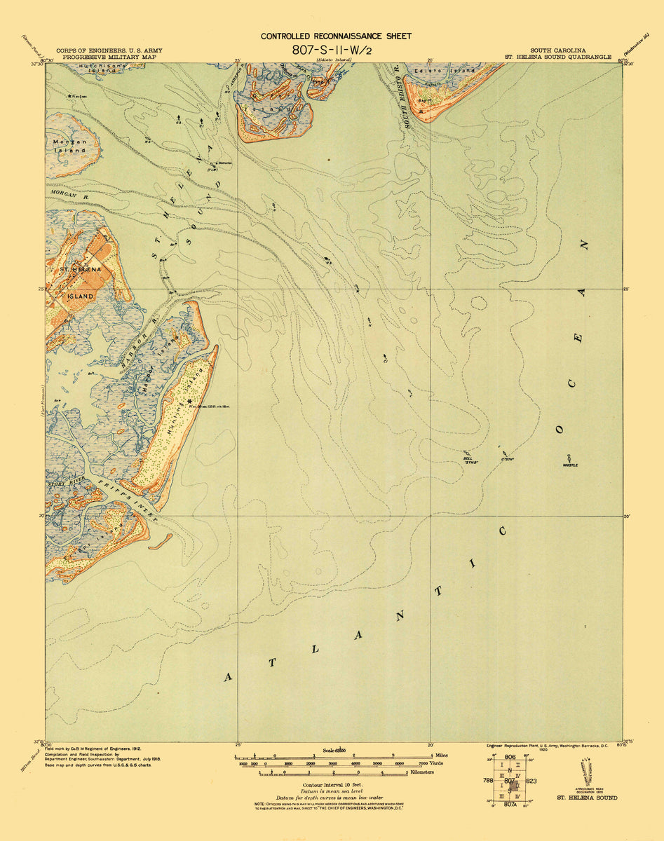 St. Helena Sound Map - 1920 – HullSpeed Designs