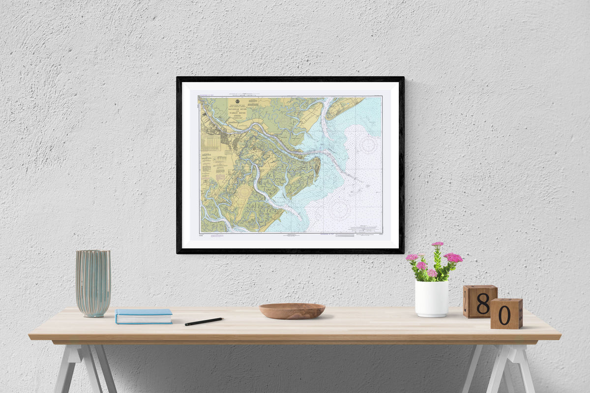 Savannah River & Wassaw Sound Map 1979 - Nautical Chart Print - Paper ...