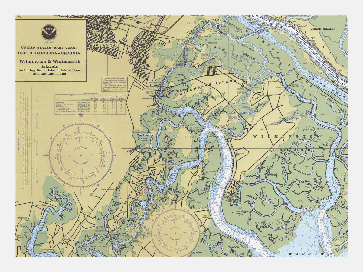 Wilmington and Whitemarsh Islands - Savannah GA Map – HullSpeed Designs