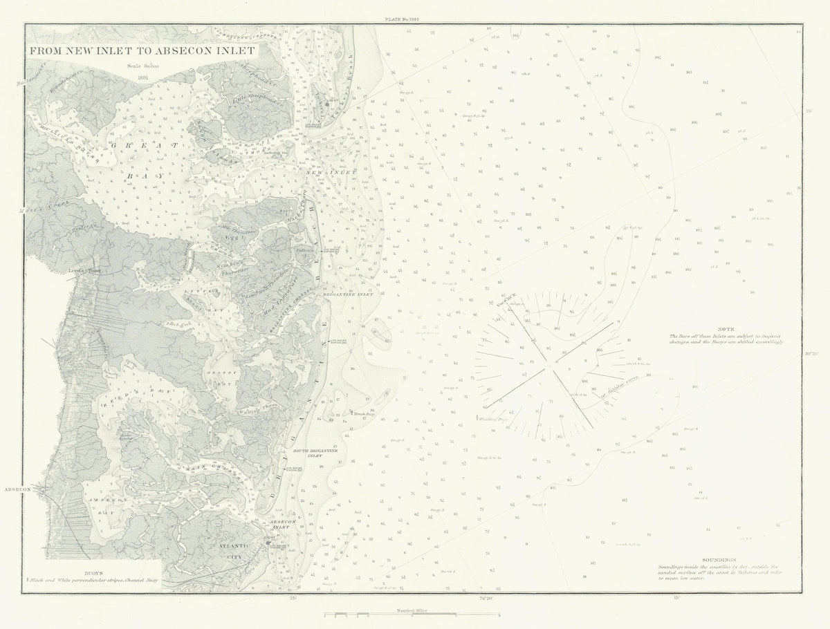 Absecon Inlet Historical Map - 1881 – HullSpeed Designs