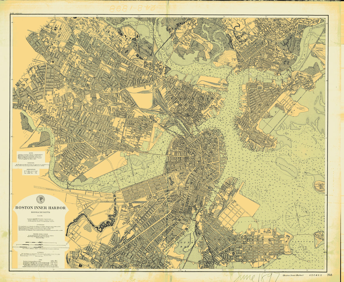 Boston Inner Harbor Map - 1897 – HullSpeed Designs
