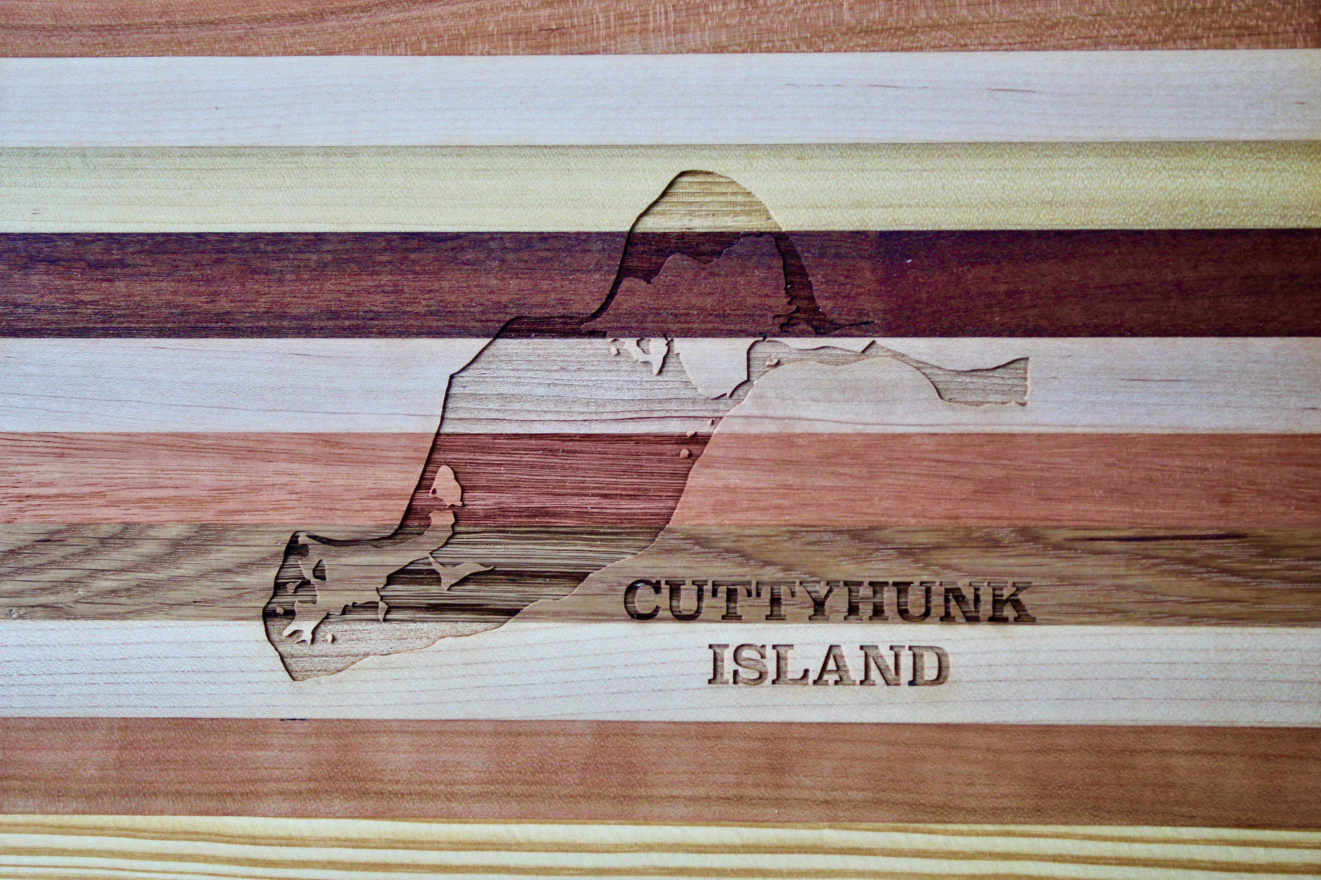 Cuttyhunk Island Map Engraved Wooden Serving Board & Bar Board ...