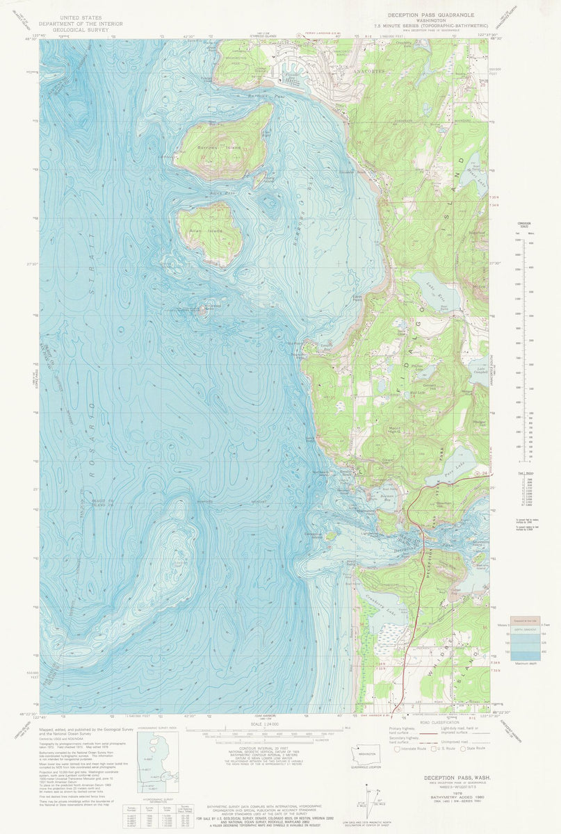 Deception Pass, Washington Map - 1978 – HullSpeed Designs