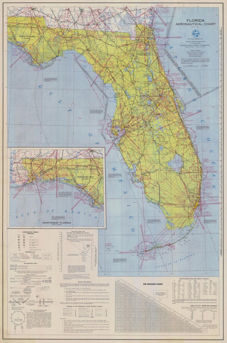 Florida Aeoronautical Chart Map - 1956 – HullSpeed Designs