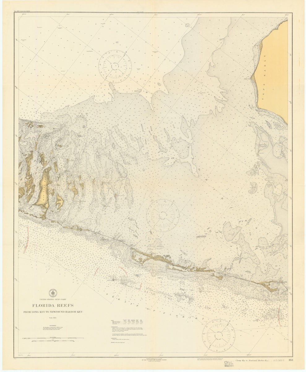 Florida Reefs Map - Long Key to Newfound Harbor Key - 1919 – HullSpeed ...