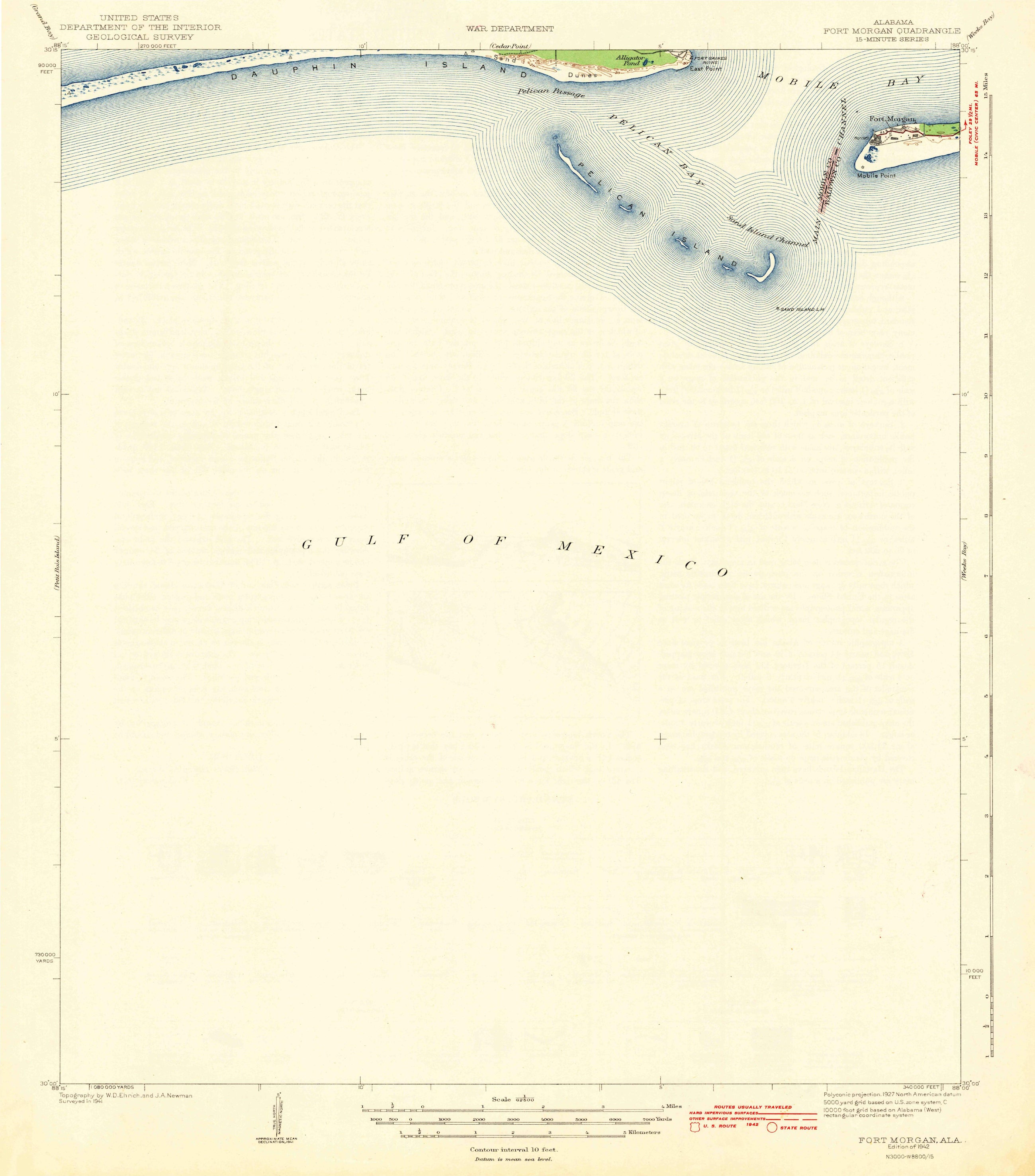Fort Morgan, Alabama Map 1942 – HullSpeed Designs