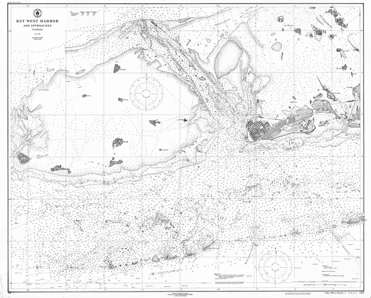 Key West Harbor Map - 1919 – HullSpeed Designs