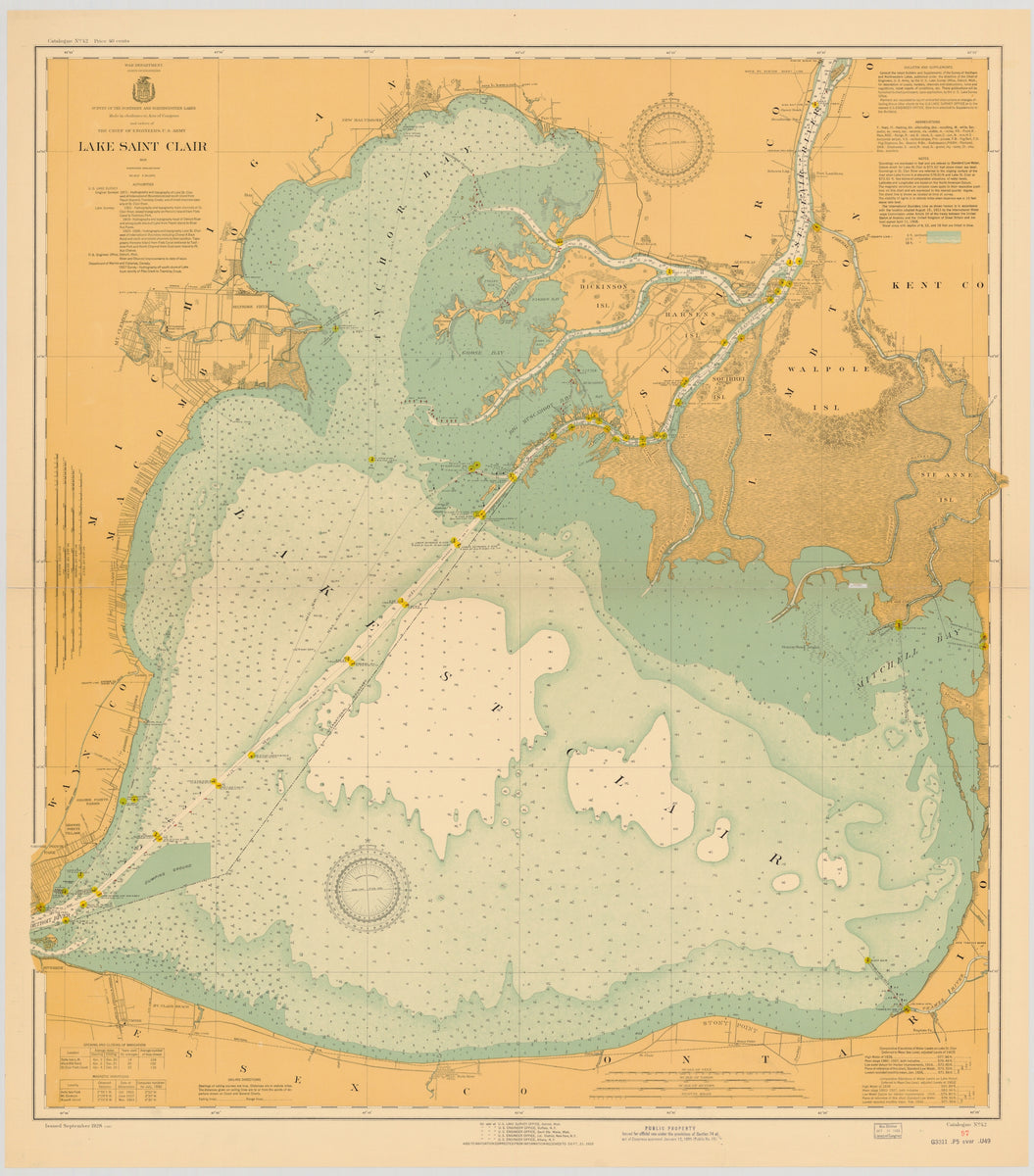 Lake St. Clair Map - 1928 – HullSpeed Designs