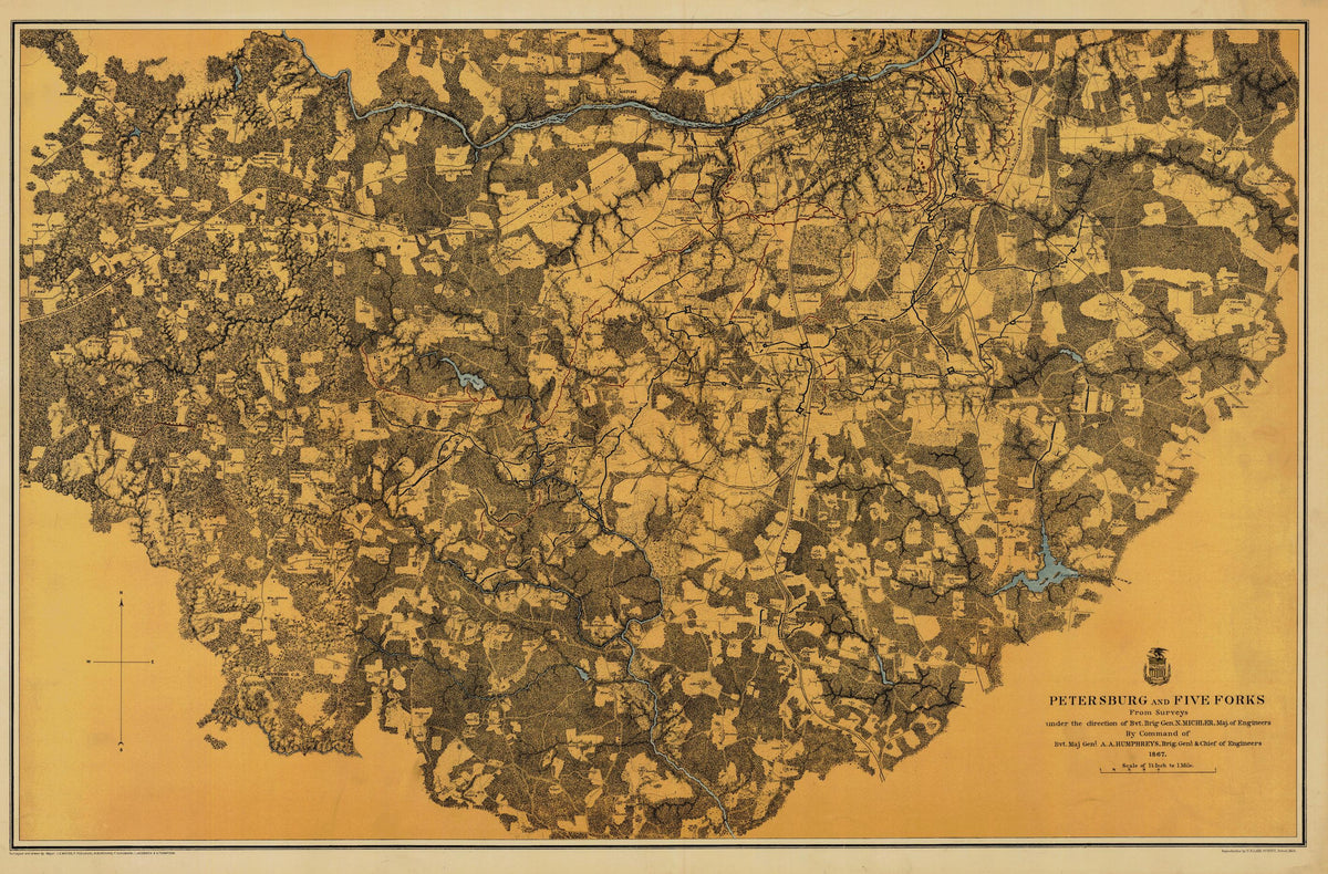 Petersburg and Five Forks Virginia Map - 1867 – HullSpeed Designs