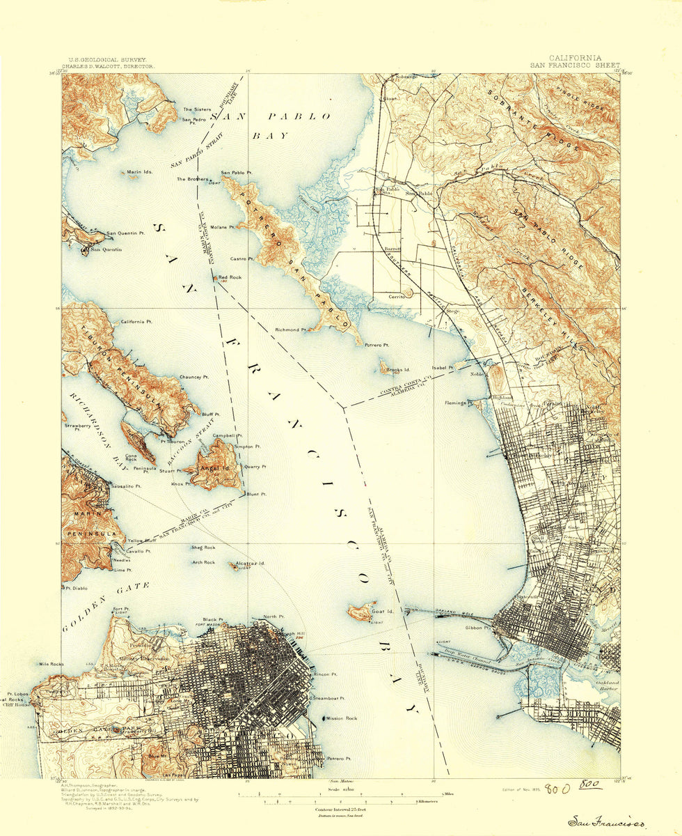 San Francisco Topographic Map - 1895 – HullSpeed Designs