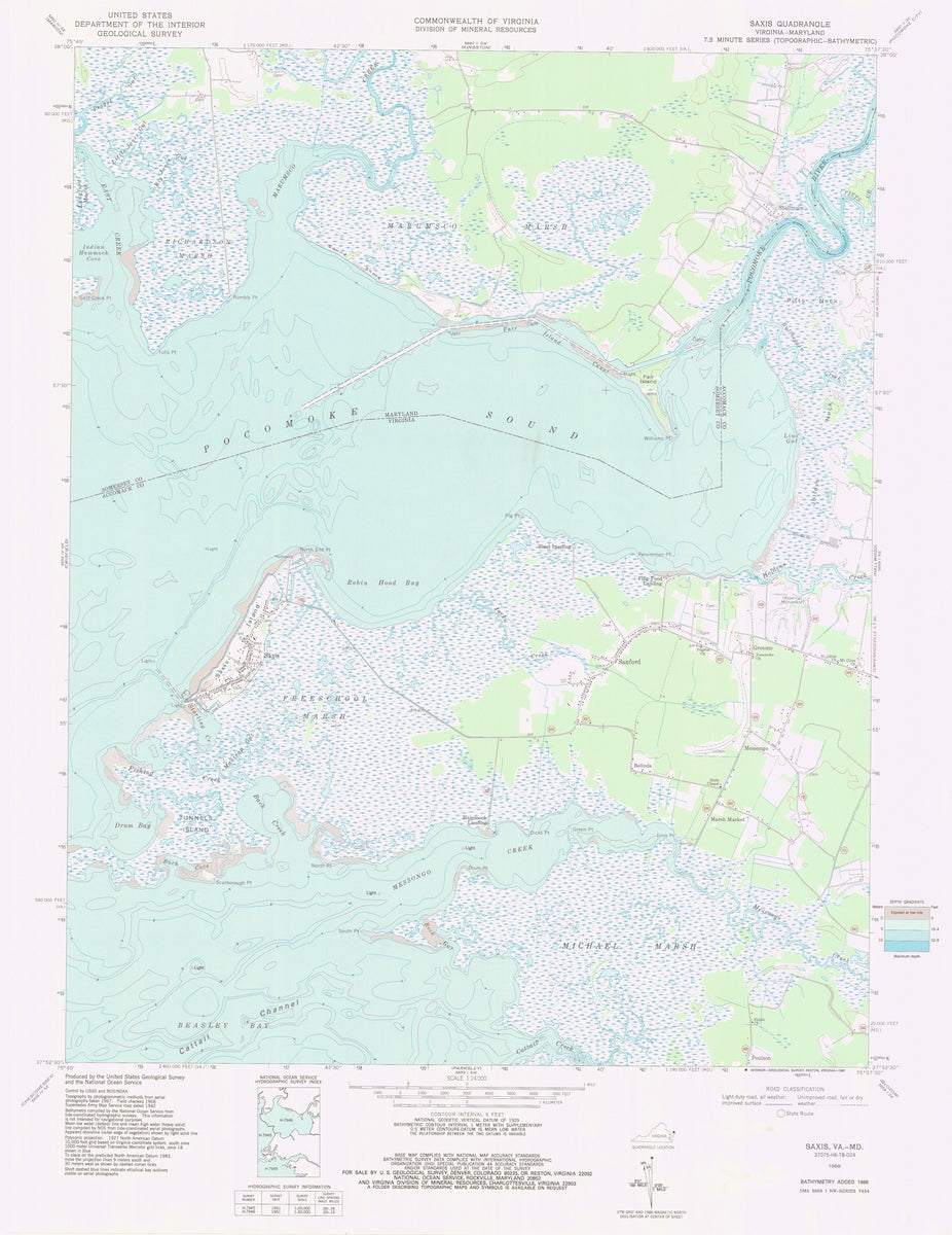 Saxis Virginia Map - 1968 – HullSpeed Designs