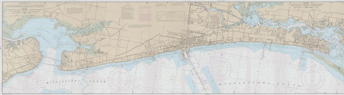 St. Louis Bay to Biloxi Map - 1995 (18" x 66") – HullSpeed Designs