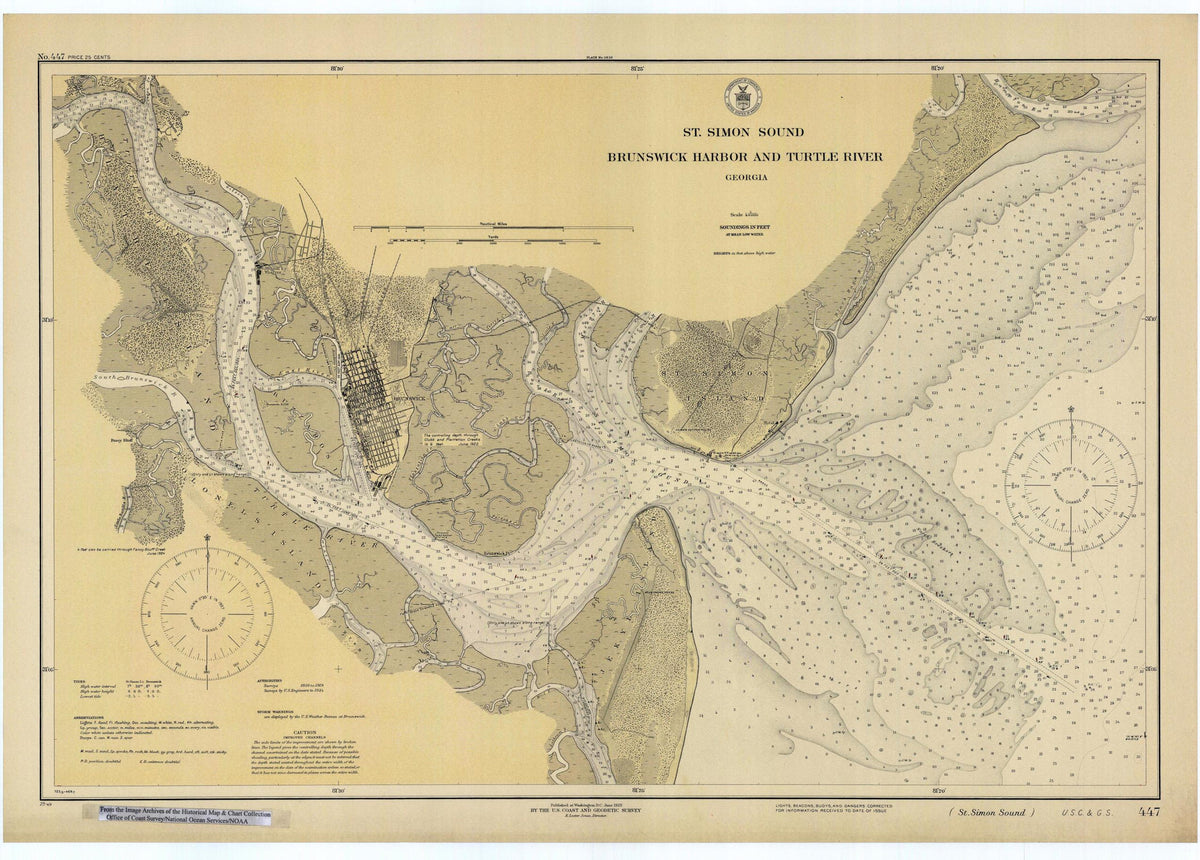 St. Simons Sound Map 1925 – HullSpeed Designs