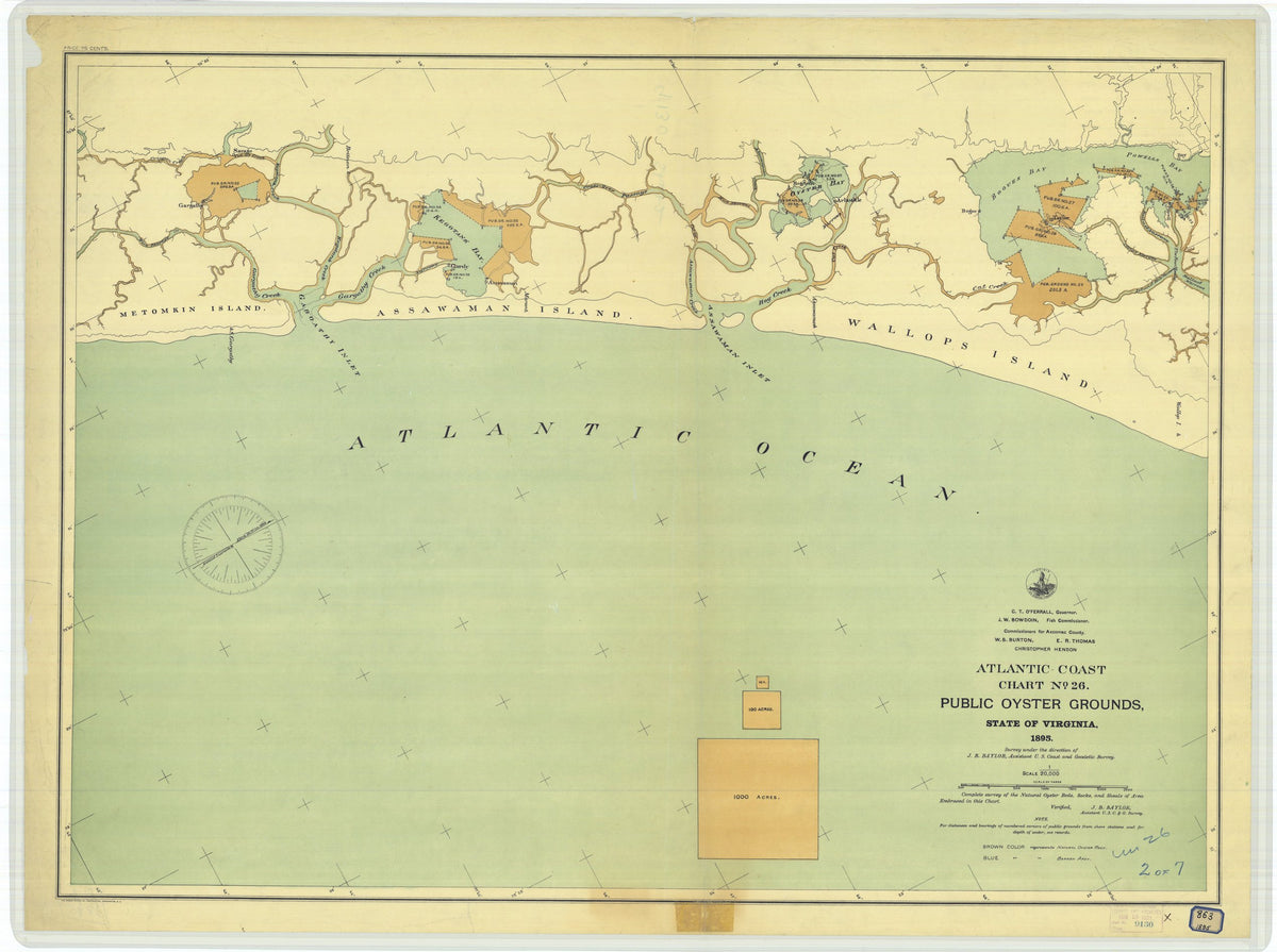 Virginia Public Oyster Grounds - Chart 26 Map - 1895 – HullSpeed Designs